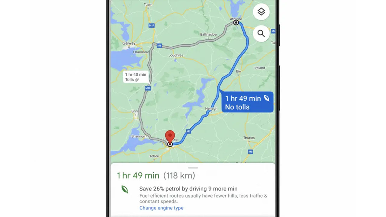 Google Maps now routing the eco-friendly navigation - SDN