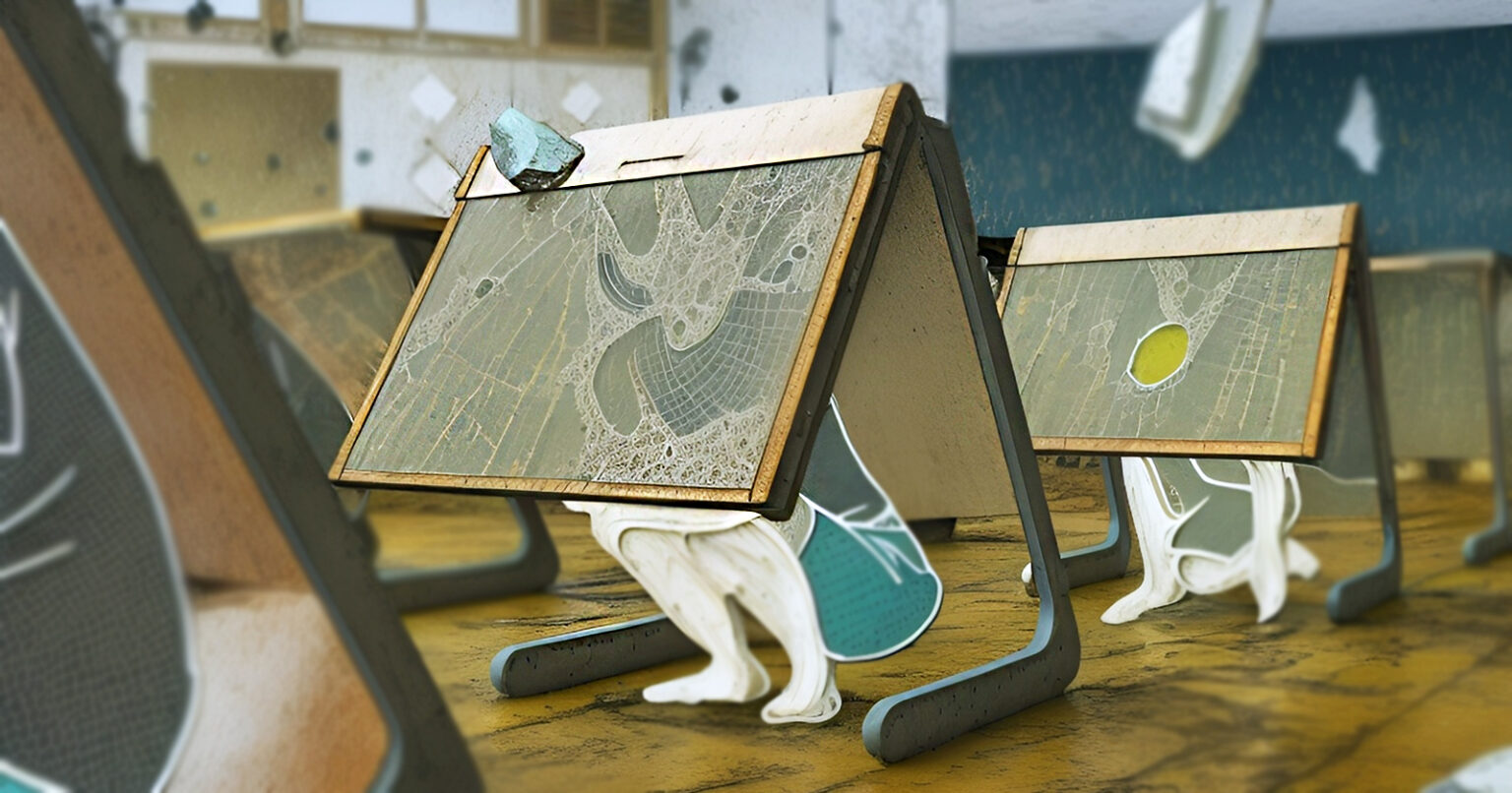 A Desk Turns into Shelter during Earthquakes! Earthquake Shelter School ...