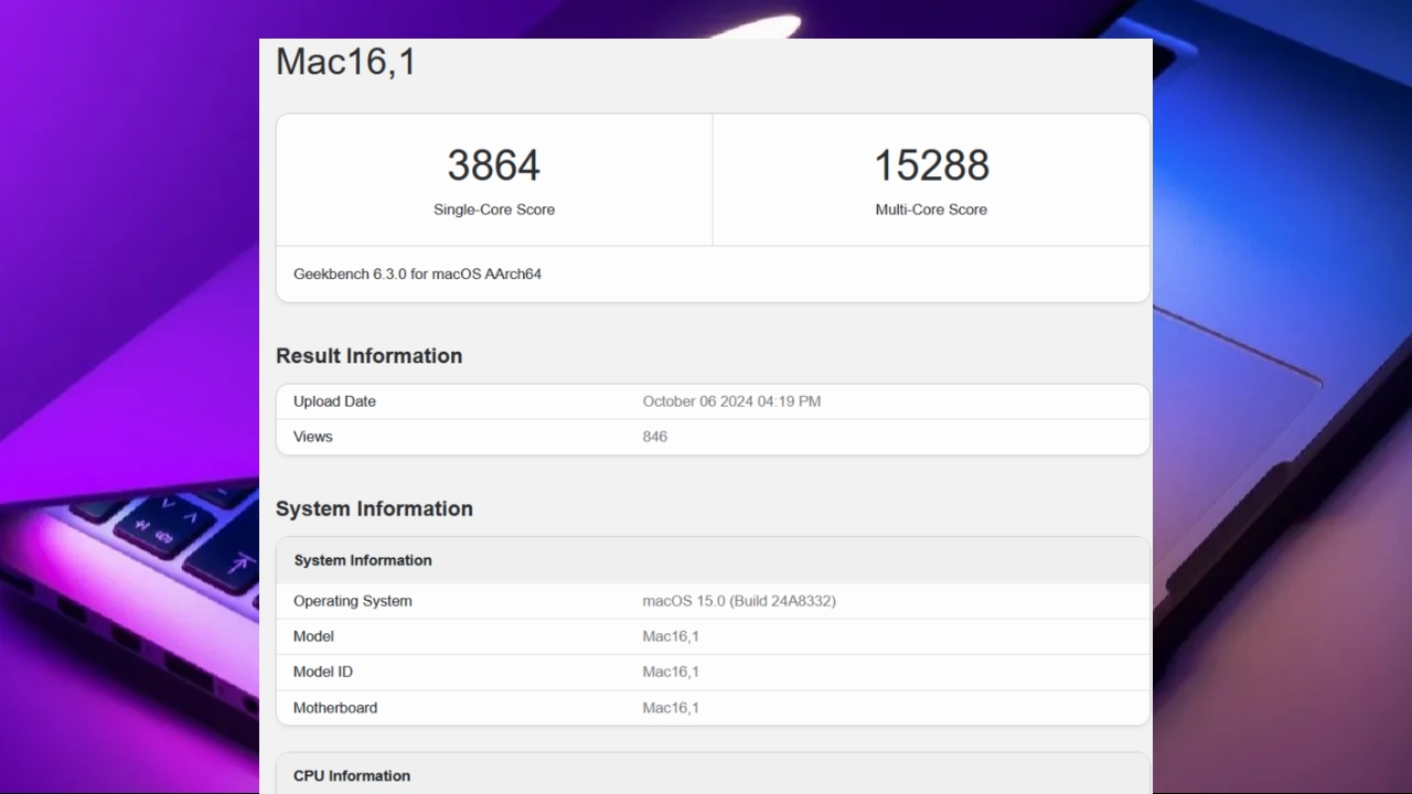 M4 MacBook Pro's Geekbench test revealed for the first time ...