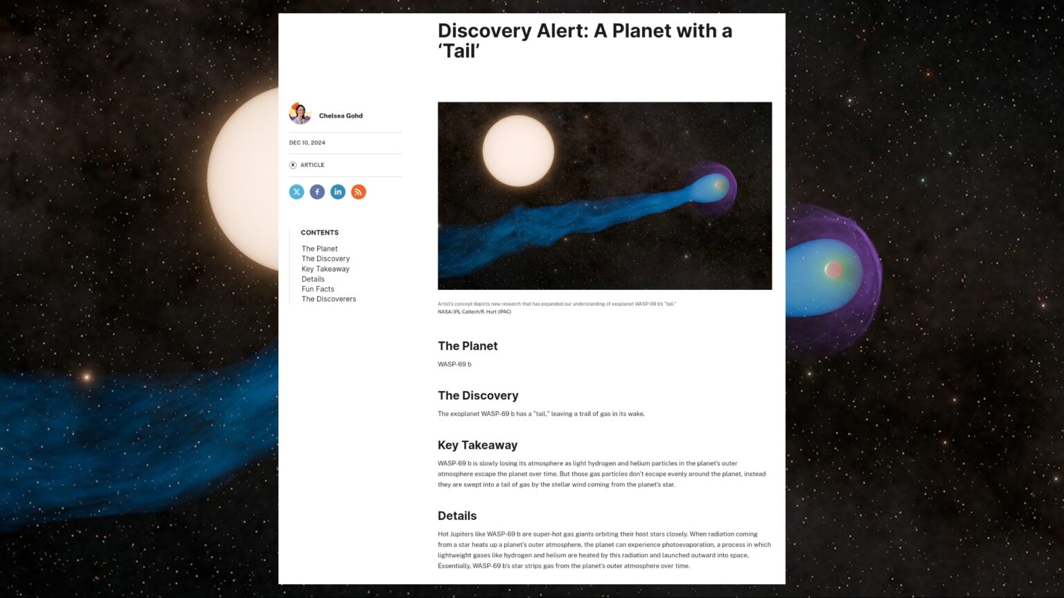 Earth-shattering event: A planet with a tail discovered! - SDN