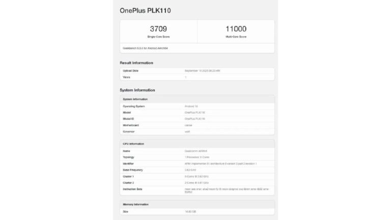 OnePlus 15 Delivers Big Geekbench Gains Over OnePlus 13 - ShiftDelete ...