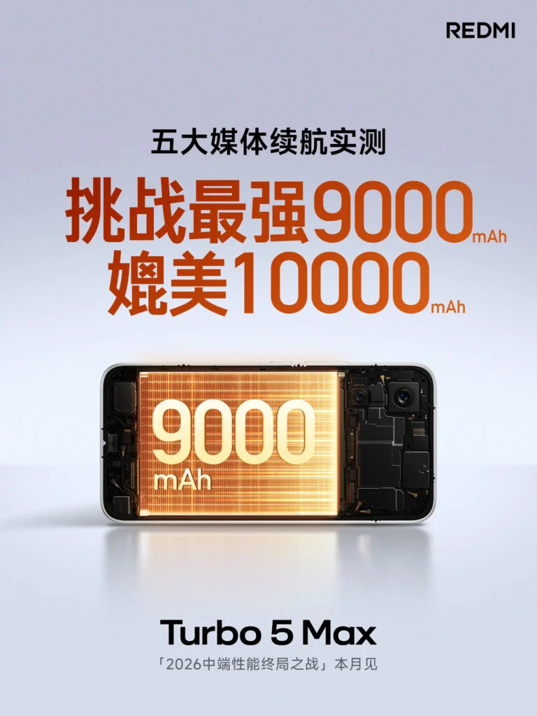 Redmi Turbo 5 Max Specs: 9000mAh Battery & 100W Charge