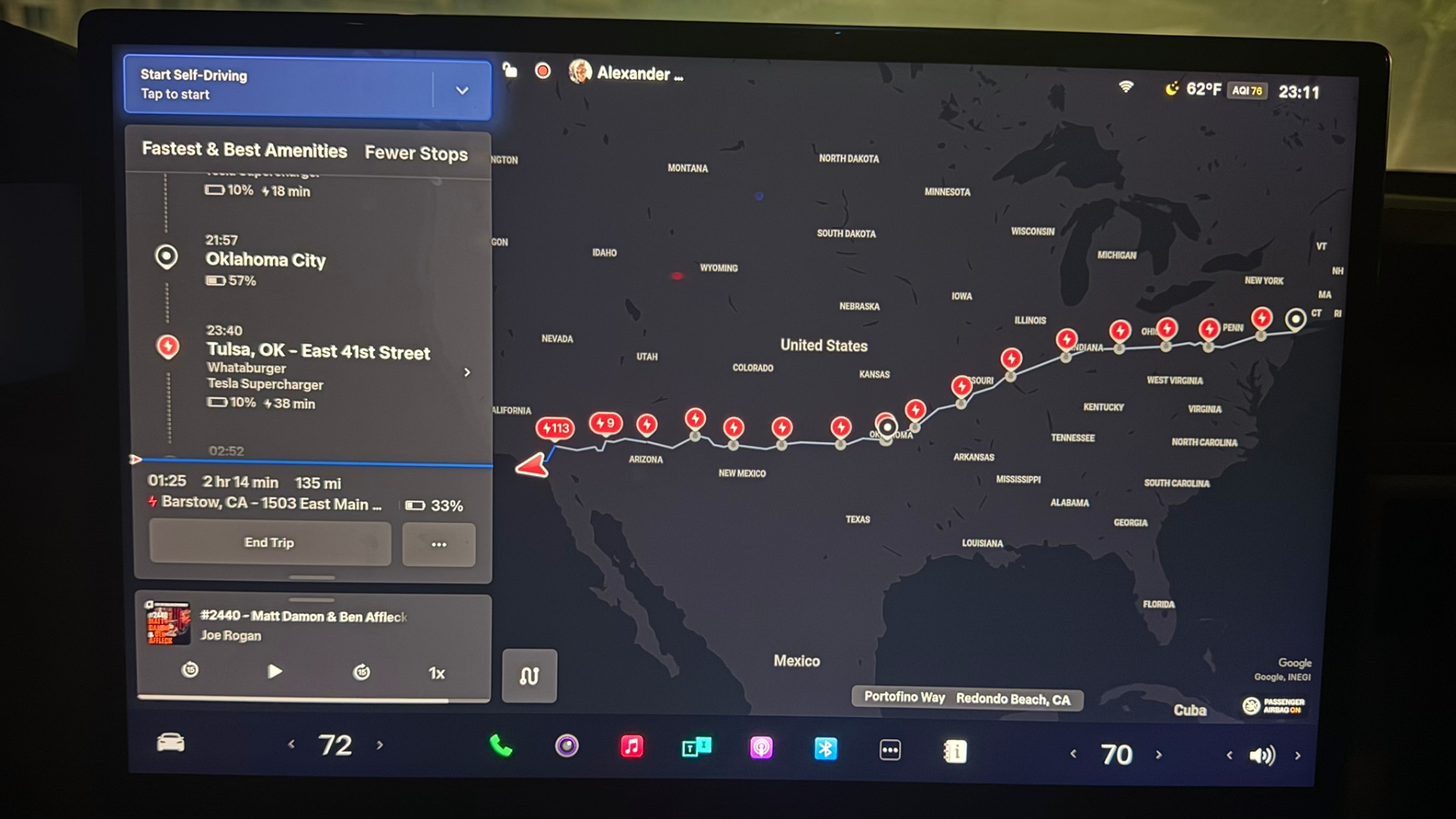 Tesla FSD Cross-Country Drive Succeeds Without Intervention